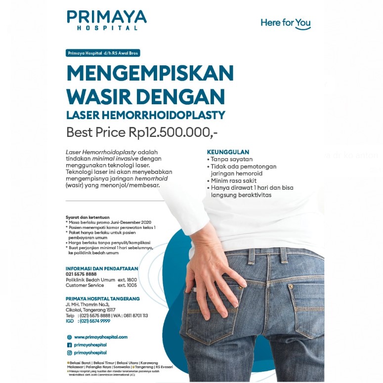 Mengempiskan Wasir dengan Laser Hemorrhoidoplasty - Primaya Hospital